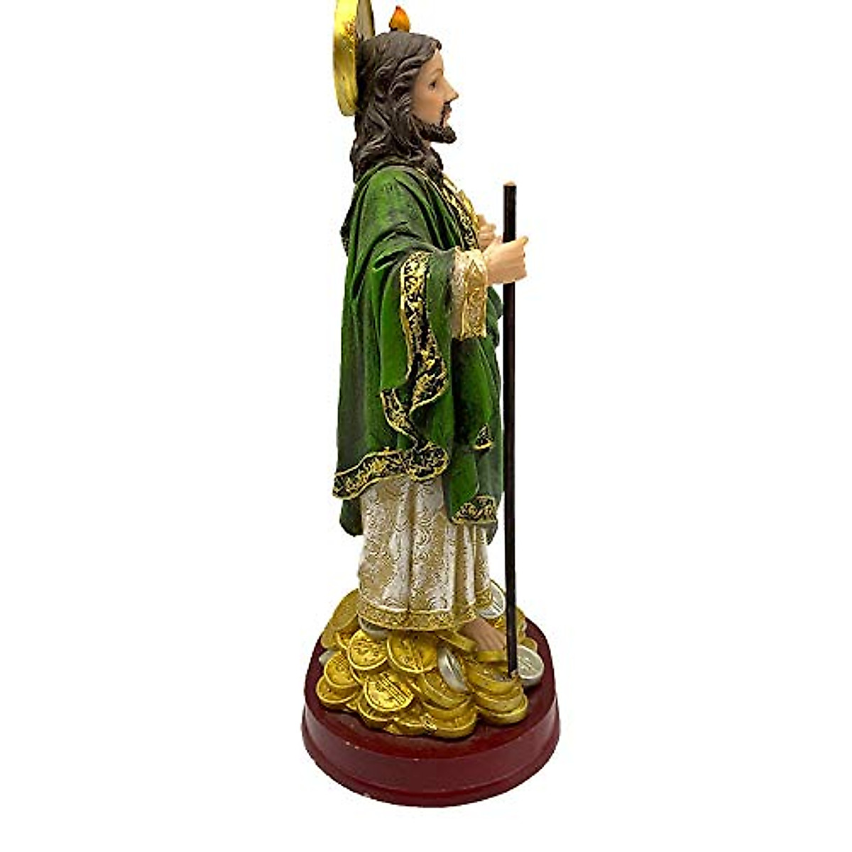 GUANG Rome Series St. Judas Statue Stepping on Money and Crutches Room Decorations Religious Gifts