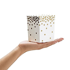 Juvale 60 Pack Mini Popcorn Boxes for Party, Gold Popcorn Containers for Movie Night Decorations (3 x 4 In)