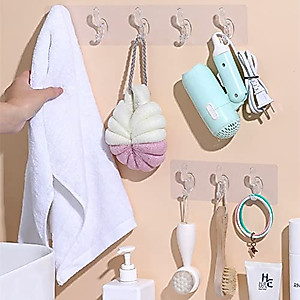 Heavy Duty 30lb(max) Self Adhesive Multi-Function Hooks Wall Clothes Tree(Transparent)