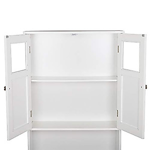 Road.Ahead Bathroom Storage Organizer,Over The Toilet Storage Cabinet,Over-The-Toilet Storage with Doors,Over The Toilet White Bathroom Cabinet,Adjustable Shelves, Door Panel，Over-The-Toilet Storage…