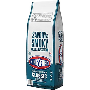 Kingsford 32079 Original Charcoal Briquettes with Hickory, 8 lb, Black