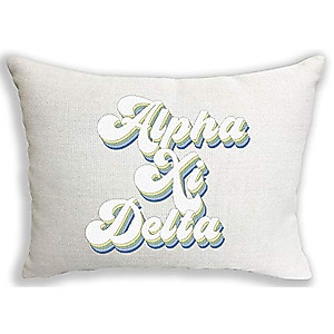 Sorority Shop Alpha Xi Delta Pillow – Retro Design, 12" x 16" Lumbar Pillow Sorority