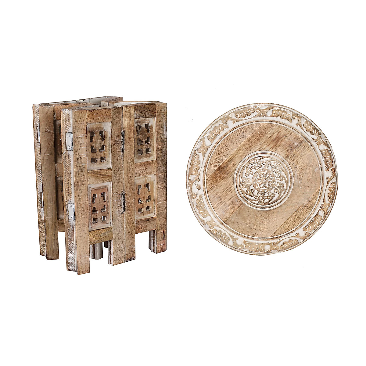 Coffee Table for Living Room, Wooden End Table, Small Side Table, Night Stand, Bedside Table, Entry Table, Side Table for Magazine, Books & Plants -18 x22 White Wash