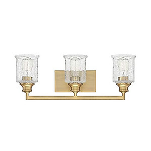 Savoy House 8-1972-3-322 Hampton Warm Brass 3-Light Bathroom Vanity Light (24" W x 9" H)