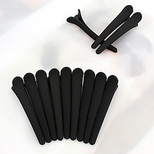 YISSION 12 PCS Hair Clips for Styling Sectioning, 3.1 Inch Matte Alligator No Crease Duck Billed Hair Clips, Hair Barrettes and Styling Accessories for Women Girls Black
