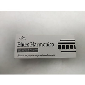 EastRock Blues Harmonica Mouth Organ 10 Hole C Key with Case, Diatonic Harmonica for Professional Player, Beginner, Students gifts, Adult, Friends, Gift Black