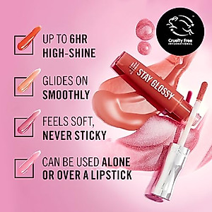 Rimmel Stay Glossy Lip Gloss - Non-Sticky and Lightweight Formula for Lip Color and Shine - 400 Berry Bad, .18oz
