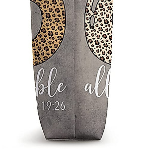 With God All Things Are Possible Leopard Sunflower Faith Tote Bag