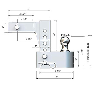 Aluma-Tow 6" Drop Ball Mount for 2" Receiver (UT623410)
