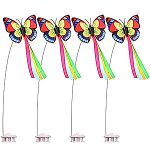 Cat Interactive Toys for Indoor Cats, Automatic Electronic Rotating Butterfly Toy with Roller Tracks Ball, Kitten Exercise Hunting Toy Games for Cats Pet, 4PACK Butterfly Replacements (4pcs)