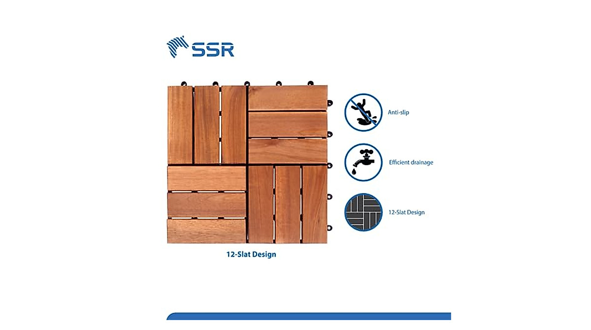 SSR VINA Acacia Interlocking Deck Tiles - Easy & Durable