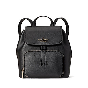 Kate Spade New York Darcy Flap Fashion Leather Backpack (Black) Medium