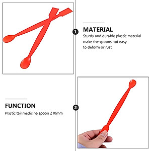 Scicalife 15pcs Plastic Lab Spoon Spatula Micro Double Ended Long Laboratory Sampling Spoon Mixing Spatula for Medicine Powders Gel Cap Filler Capsule Filler 210mm