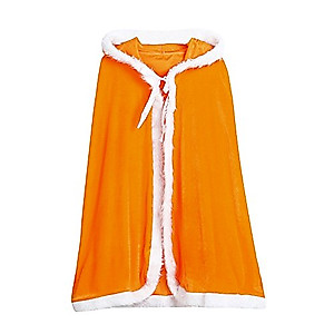 HAPPIShare Christmas Cloak Red Velvet Mrs Santa Hooded Cape Xmas Santa Claus Robe Party Costume Cappa Cloak Cape for Child