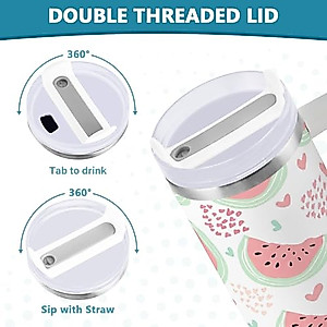 RPLIFE Colorful Watermelon Slices Stainless Steel Coffee Cup, Insulated Tumbler with Straw, Tumbler for Men