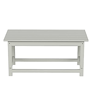 WO Adirondack Outdoor Coffee Table 35" inch Long Retro Rectangle Entertainment Table for Indoor, Outdoor, Living Room, Patio, Lawn, Garden, Balcony, Backyard, Porch, Pool, Deck (Sand/Biege)