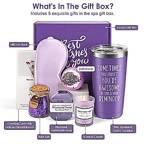 Jekeno Birthday Gifts for Women Girls - Christmas Halloween Gifts for Her Spa Presents for Mom Wife Sister Bestie Friends Girlfriend Teacher Nurse Relaxing Spa Basket Box Gift Set Female Mug Tumbler