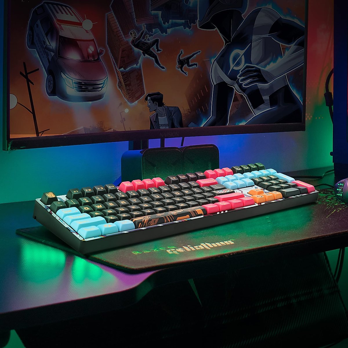DUSTSILVER Mechanical Keyboard PC Gaming Keyboards Quiet 108 Keys Hot-swappable Keyboard Optical Black Switch +35 PBT Keycaps Anti-Ghosting USB Wired Programmable for Windows Mac Laptop