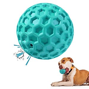 Dog Squeaky Balls, Dog Toys for Aggressive Chewers Large/Medium Breed, Durable Tough Chew Toys for Aggressive Chewers, Natural Rubber Dog Balls Interactive Toys