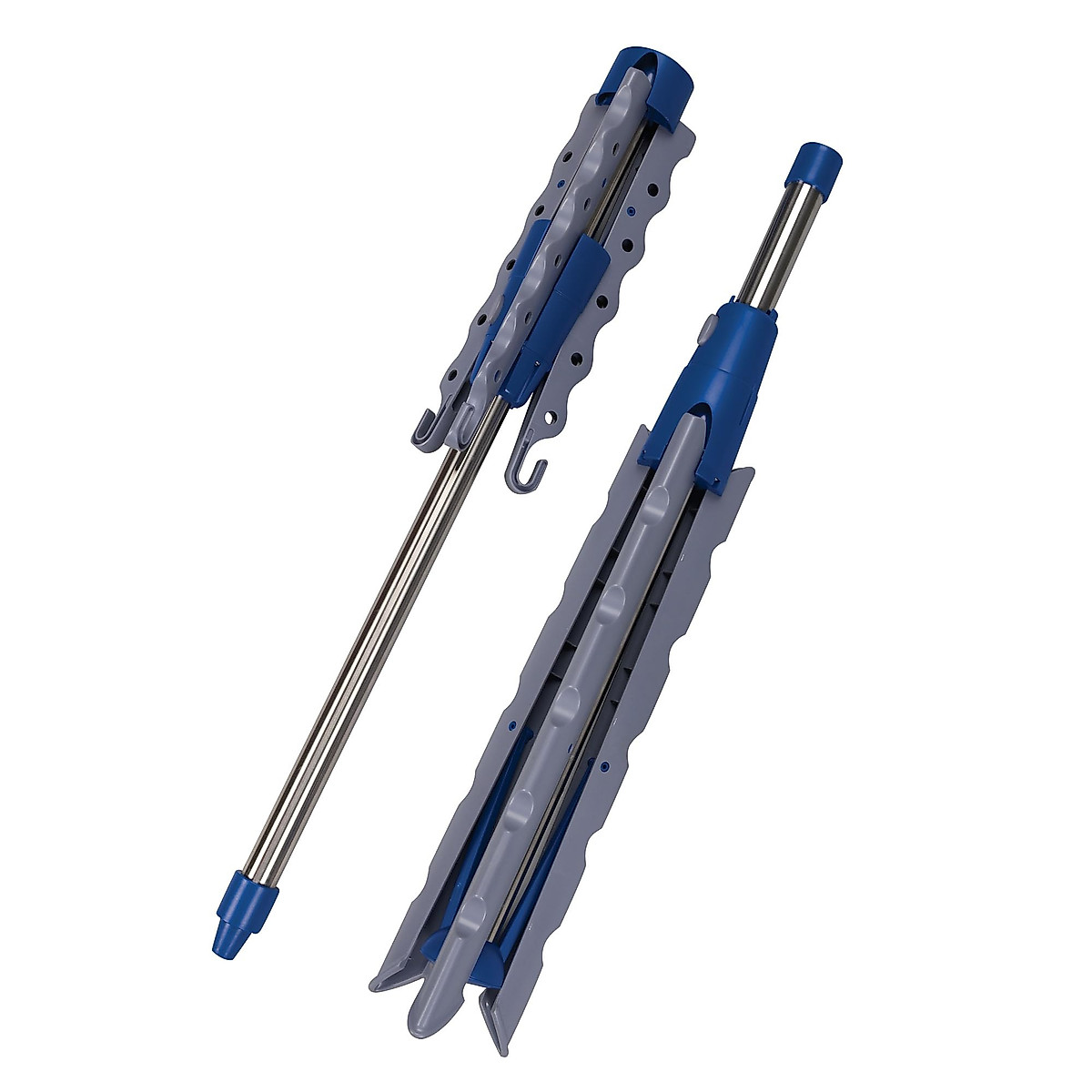 Household Essentials 5009-1 Collapsible Portable Indoor Tripod Clothes Drying Rack for Hanging Laundry | Silver and Blue