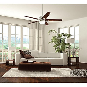 Westinghouse 7204600 Brushed Nickel, Remote Control Included Zephyr 56-inch Indoor Ceiling Fan, Dimmable LED Light Kit with Opal Frosted Glass