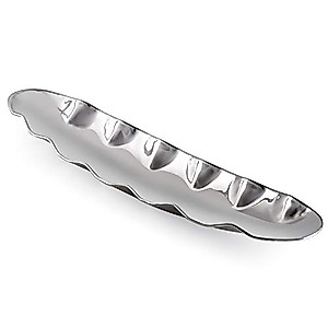 Stainless Steel Oblong Boat Dish with Wave Edge (19.25"L)