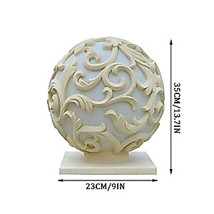 JSBDPHW European Style E27 Pillar Lamp Round Waterproof Stone Column Light Outdoor Courtyard Fence Post Light Villa Gate Decoration Base Lamp Landscape Lamp