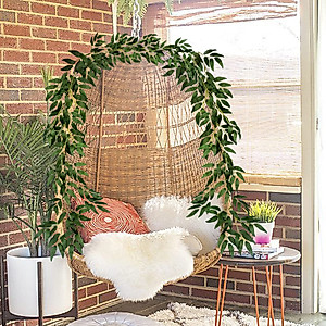 Uieke 3pcs 17.7ft Artificial Vines Fake Greenery Garland Willow Leaves with Total 60 Twigs Stems Hanging Plants String for Indoor Wedding Party Home Garden Wall Garden Decoration