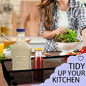 Fodofodo 2PCS Drawer Organizer,Drawer Organizer for Kitchen,Utensil Mesh Drawer Organizer with Interlocking Arm for Cosmetic,Flatware,Pen (9 * 3 * 2 Inches,Black)