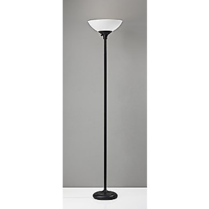 Adesso 7506-01 Glenn 300W Torchiere, 71 in, 2 x 150 W Incandescent/equiv. LED, Black, 1 Floor Lamp