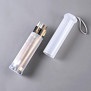 Operitacx 2pcs Extendable Plastic Paint Brush Case Clear Long Paint Brush Holder Tube Storage Paintbrush Organizer Pencil Container Dustproof Watercolor Pen Container for Drawing Tools