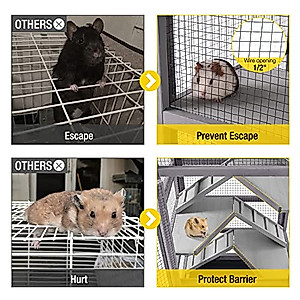 Aivituvin Ferret Cage Rat Habitat 5 Levels for Chinchilla,Lizard,Squirrel, Chameleon,Gerbil and Other Small Animal,Prevent Escape
