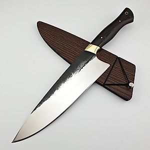 Vetus Multipurpose Chefs Knife with Finger Guard|8 inches 12C27 Stainless Steel Super Sharp Chefs Knives| Ergonomic Wangy Handle Comes With Saya and Gift Box