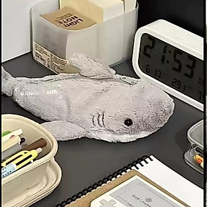 XZR Cute Pen Bag Case Box Stocking Stuffers Cute Creative Animal Cartoon Large Capacity Shark Bird Zipper Organizer Storage Bag Box Nice Gift (Shark)