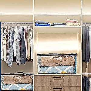 Tidy Zebra Set of 4 Large Storage Bag Organizers with Strong Handles & Zipper, Clear Storage Bins for Clothes, Bedding, Closet, Bedroom & Under Bed Storage, Great for Collage & Home Organization