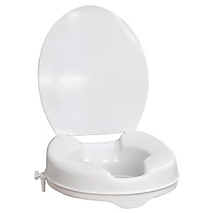 AquaSense Raised Toilet Seat with Lid, White, 2.5 Inches