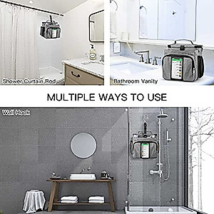 Bukere Shower Caddy Tote Bag, Portable Shower Caddy for College Dorm Travel, Separate Compartment, Large Capacity, Quick Dry Mesh Base, Hanging Toiletry Bath Bag for Student, Gym, Camp, Women Men