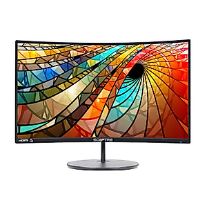 Sceptre 27" Curved 75Hz LED Monitor C278W-1920R Full HD 1080P HDMI DisplayPort VGA Speakers, Ultra Thin Metal Black, 1800R immersive curvature, 2018,Metallic Black