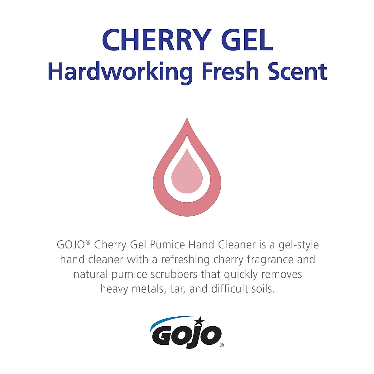 GOJO Cherry Gel Pumice Hand Cleaner, Cherry Fragrance, 1 Gallon Hand Cleaner with Pumice in Pump Bottle (Pack of 1) – 2358-02