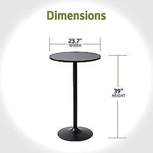Pearington Santina 2 Pack Round Bar and Pub Table, Black