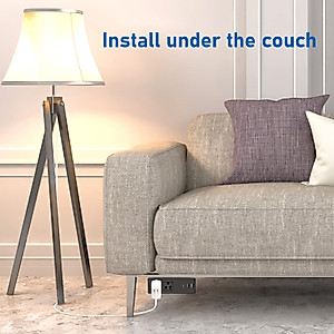 Under Desk Power Strip with PD20W USB-C QC18W USB-A,Ultra Thin Flat Plug Power Strip Surge Protector 1200J,Adhesive or Screw Wall Mount Power Strip,2 Outlets,1 USB-C,2 USB-A,6FT 18AWG Extension Cord