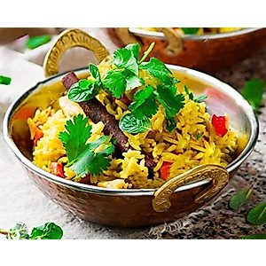 VAKRATUNDA KITCHENWARES 28 Oz Heavy-Duty Food Grade Stainless Steel Kadhai, Copper Bottom, Multipurpose Indian Large Serving Karahi Bowls, 7 Inches Set of (2)