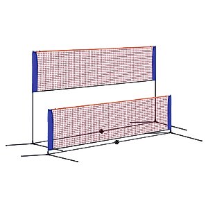 PATIKIL 14Ft Portable Badminton Net, Pickleball Net Set Height Adjustable Tennis Net with Carry Bag for Volleyball Soccer Outdoor Backyard Beach, Black