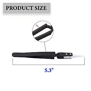 Precision Tweezers Reverse Ceramic Tweezers 3 PCS Electronic Tweezers, Soldering Hot Tweezers Self Locking Tweezers with Ceramic Tips-UY3