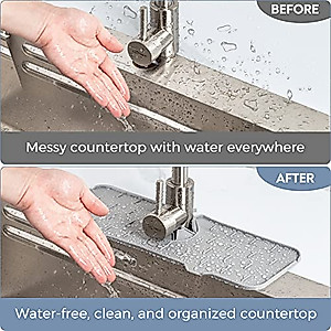 Phoenix Gemini Kitchen Sink Drip Catcher - Silicone Faucet Mat - Kitchen Sink Protectors - Kitchen Sink Splash Guard - (DCGrey)