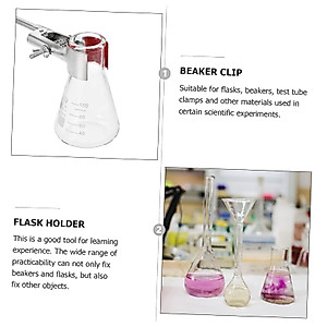 1pc Universal Flask Clamp Laboratory Flask Clip Laboratory Accessory Beaker Clamp Flask Clamp Holder Laboratory Supplies Test Tube Clamp Beaker Clip Chemical Experiment Equipment