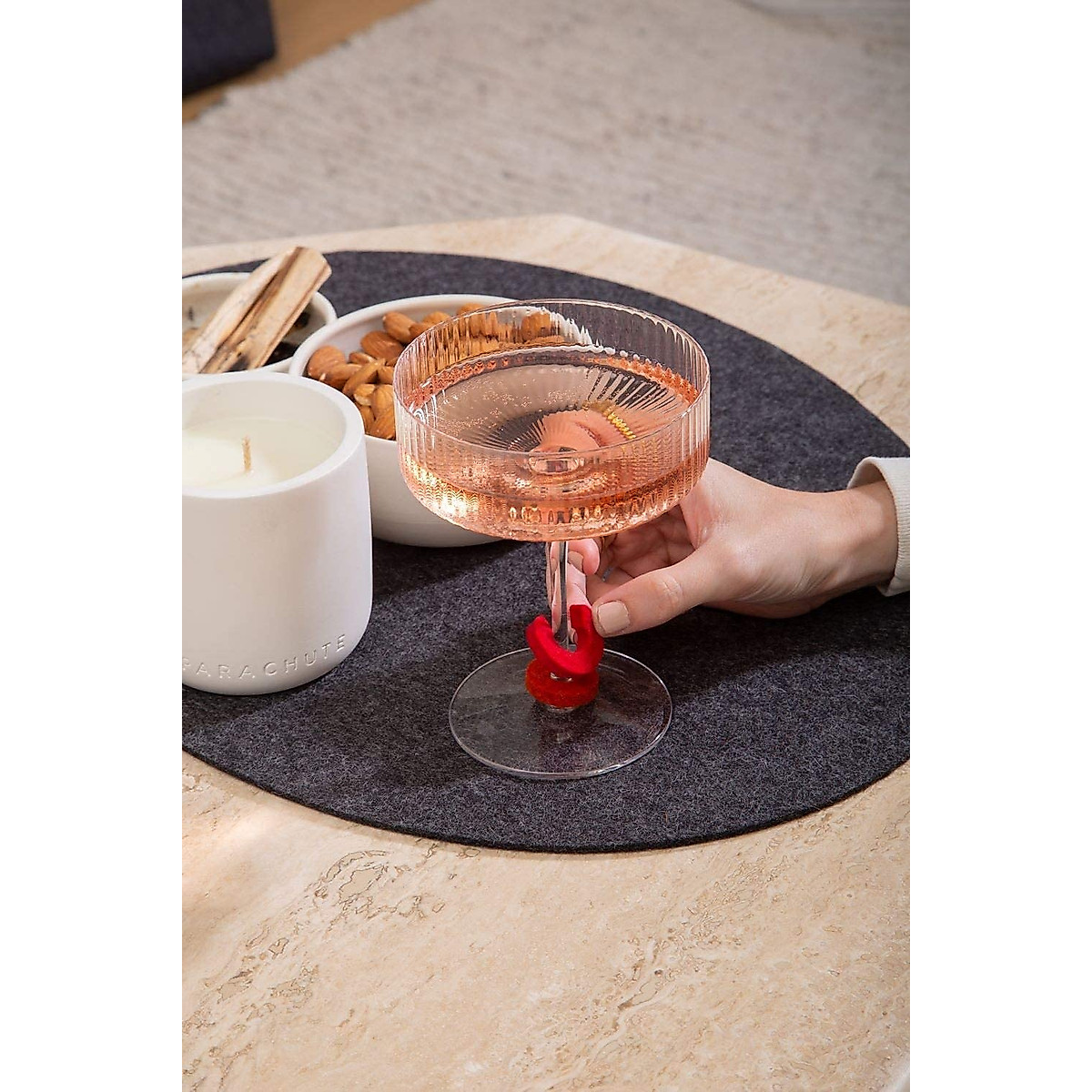 Graf Lantz Wine-O's Wine Glass Identifier - 12 Piece - Round 100% Merino Wool - Eliminate Unknown Glass Syndrome - Rainbow Mix