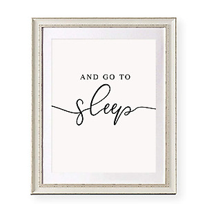 Give it to God and Go to Sleep Set of 2 Prints Bedroom Above Bed Decor Minimalist Typography Farmhouse Home Style Wall Art, 11x14inch Unframed