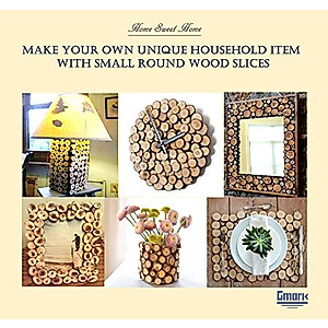 Gmark Natural Wood Slices 1"-1.5" Unfinished Round Discs 50 ct, Tree Bark Wooden Circles for DIY Crafts GM1083