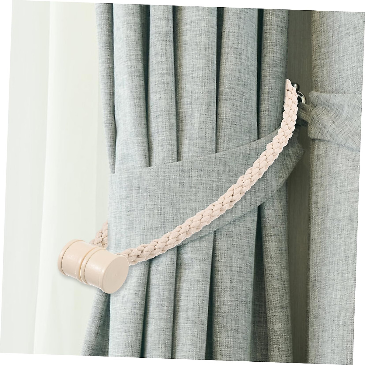 ULTECHNOVO 2 Pcs Curtain Magnetic Button Hebillas Magneticas para Cortinas Hebillas Magnéticas para Cortinas Decorative Curtain Tiebacks Weave Rope Curtain Tiebacks Curtain Tiebacks for Home